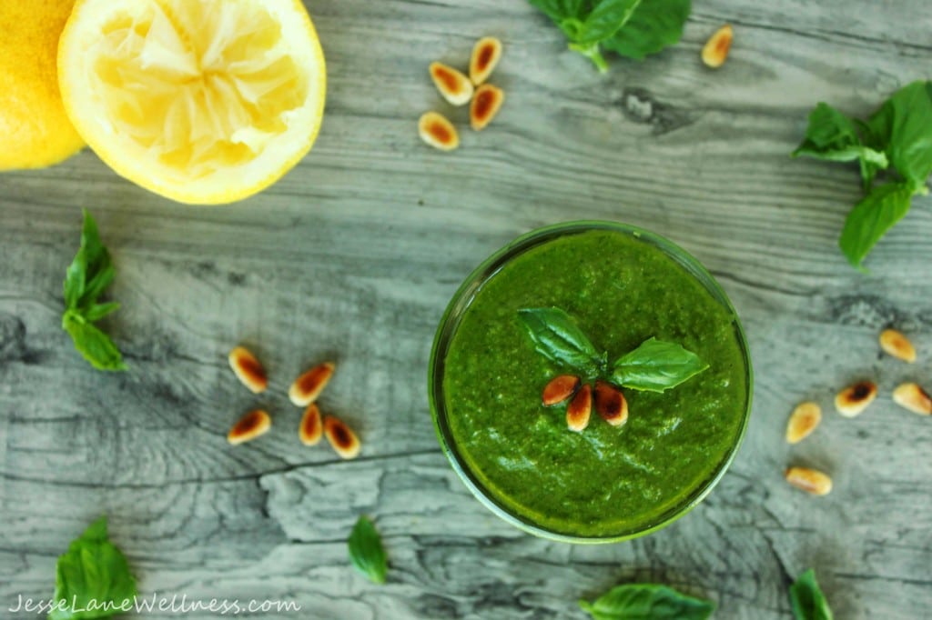 Pesto Primavera Pasta with Roasted Veggies (gluten free, vegan)