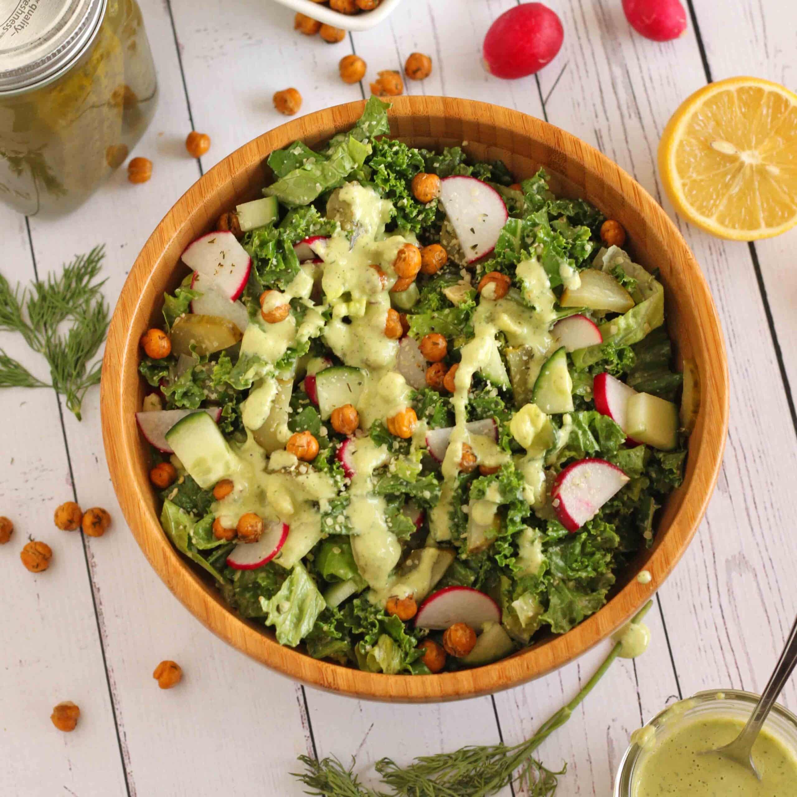 Fresh Dill Salad with Crunchy Greens - Jesse Lane Wellness